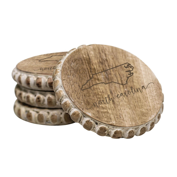 Beaded Edge North Carolina Coaster Set – The Gingered Farmhouse