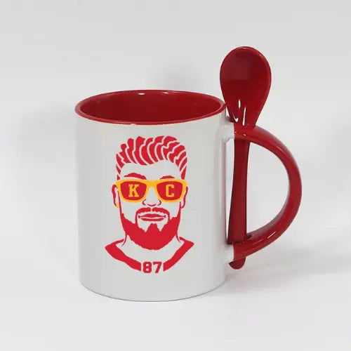 Travis Kelce Mug w/Spoon – The Gingered Farmhouse