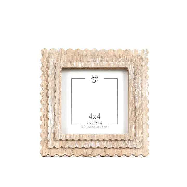 4x4 Natural Scalloped Wood Frame – The Gingered Farmhouse