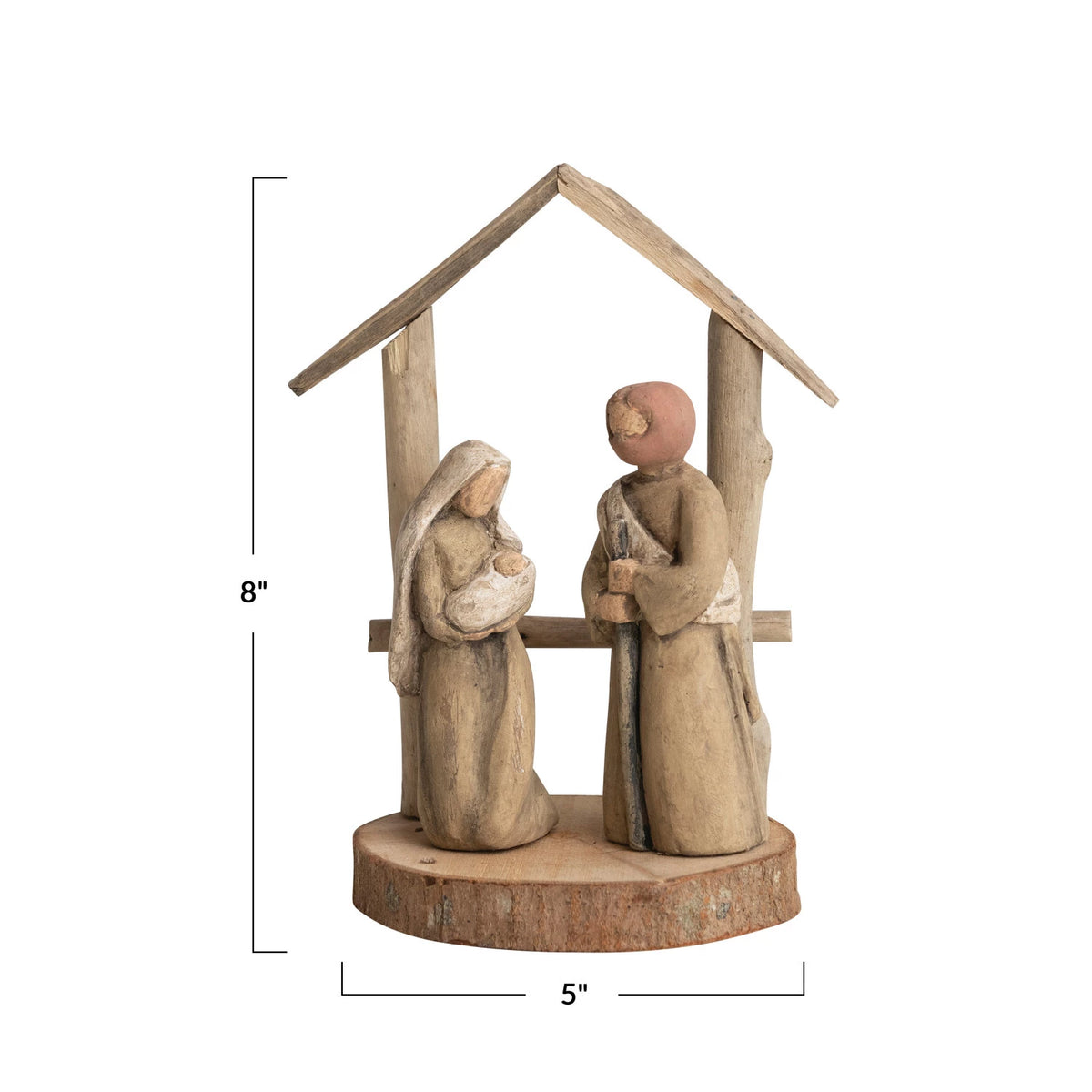 Handmade Driftwood & Paper Mache Nativity w/ Wood Base – The Gingered ...