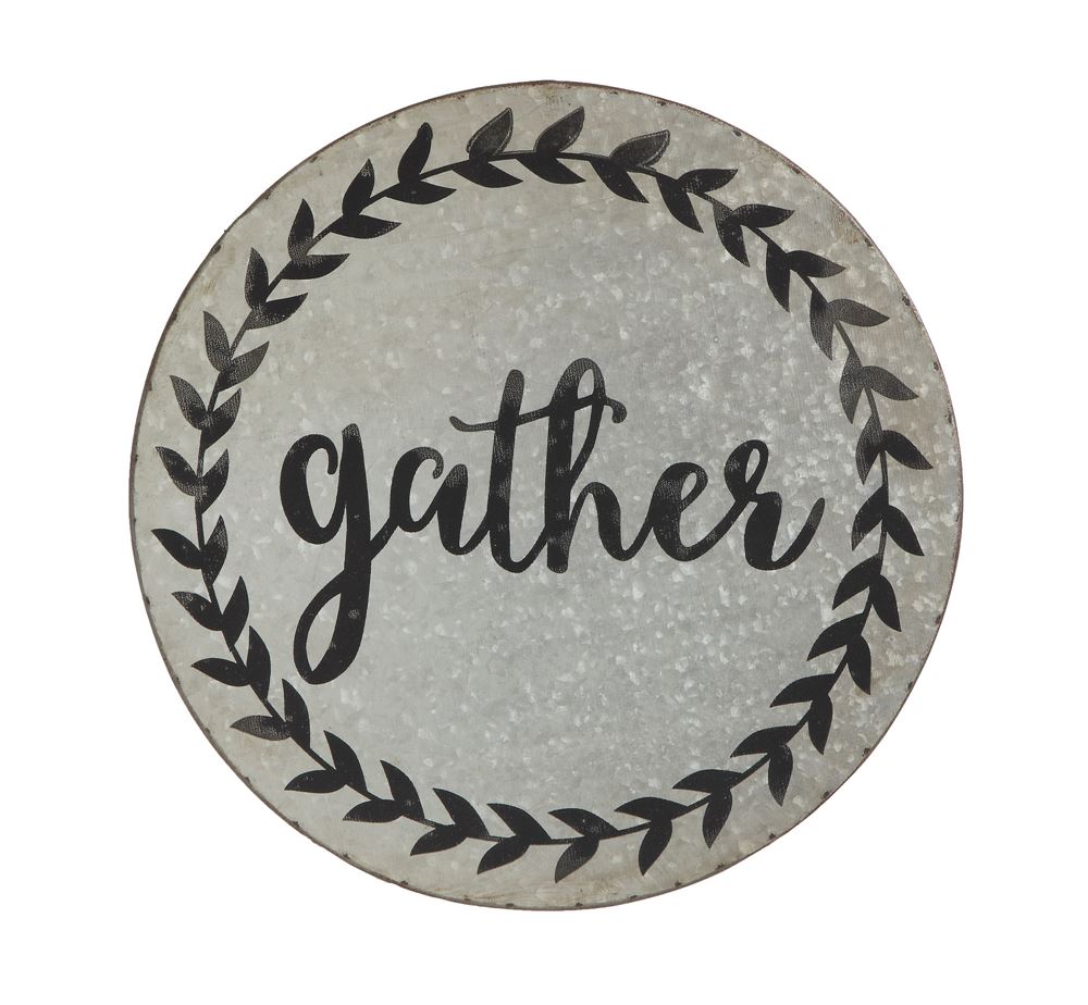Round Tin "Gather" Sign – The Gingered Farmhouse